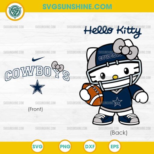 Exclusive Hello Kitty Dallas Cowboys SVG PNG DXF EPS – Cute NFL ...