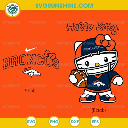 Adorable Hello Kitty Denver Broncos SVG PNG DXF EPS – Premium NFL ...