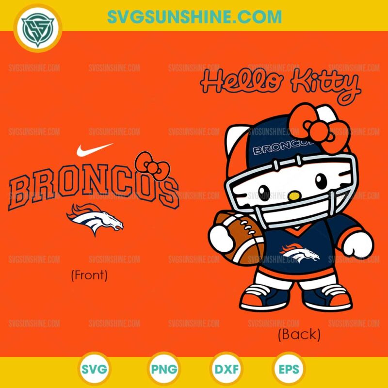 Adorable Hello Kitty Denver Broncos SVG PNG DXF EPS – Premium NFL ...