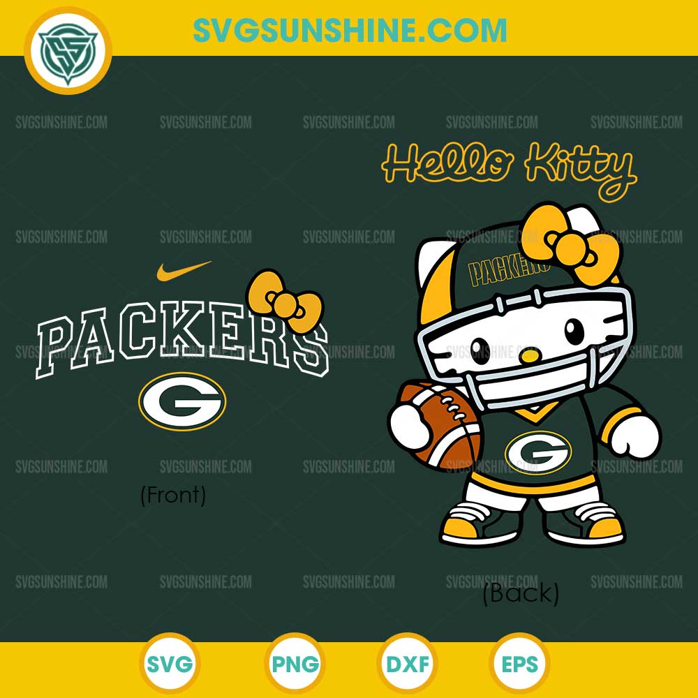 Cute Hello Kitty Green Bay Packers SVG PNG DXF EPS – Premium NFL ...