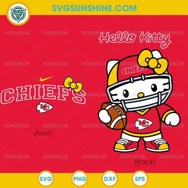 Premium Hello Kitty Kansas City Chiefs SVG PNG DXF EPS – Cute NFL ...