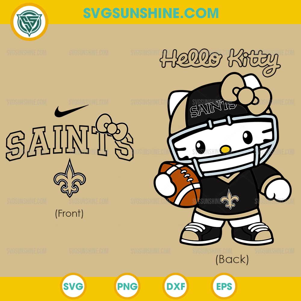 Exclusive Hello Kitty New Orleans Saints SVG PNG DXF EPS – Cute NFL ...