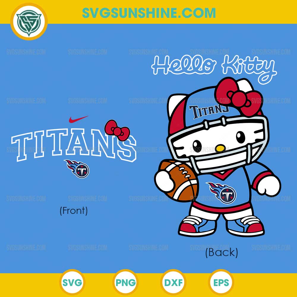 Premium Hello Kitty Tennessee Titans SVG PNG DXF EPS – Cute NFL ...
