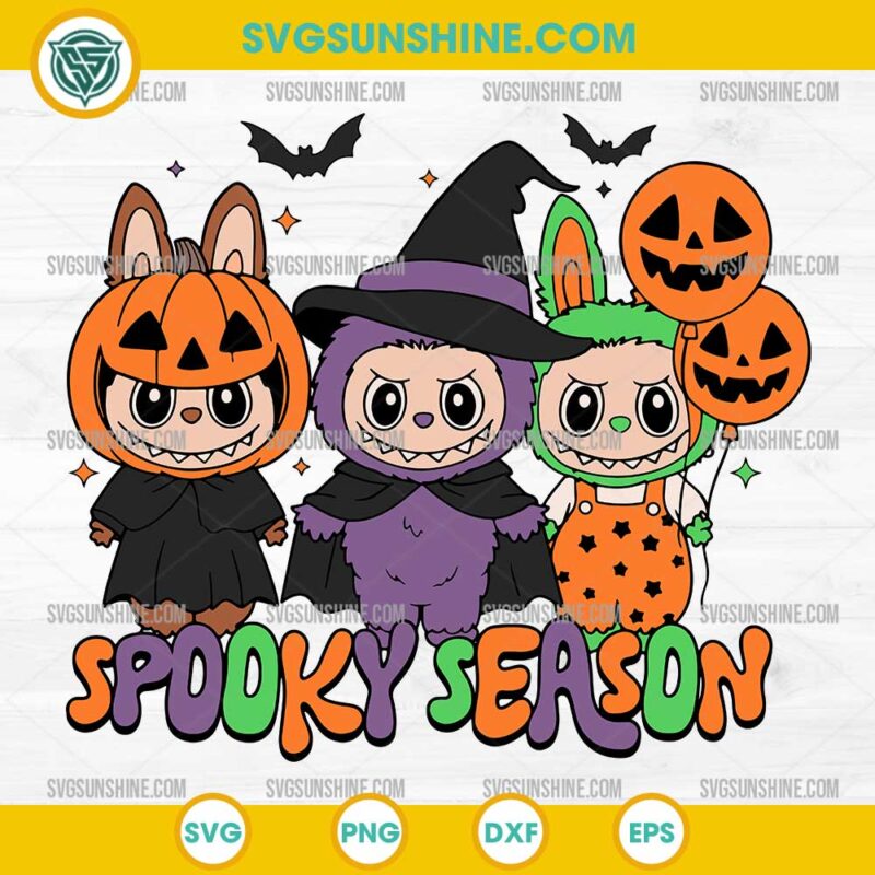 Labubu Halloween Spooky Season SVG | Cute Pumpkin Witch Costume SVG ...