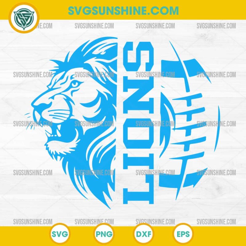 Lions Football SVG | Detroit Lions Mascot SVG | Football Team Spirit ...
