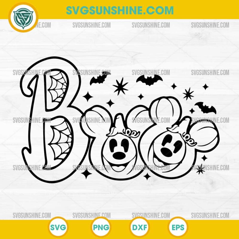 Mickey Pumpkin Boo SVG | Cute Disney Halloween Boo SVG | Pumpkin Mickey ...