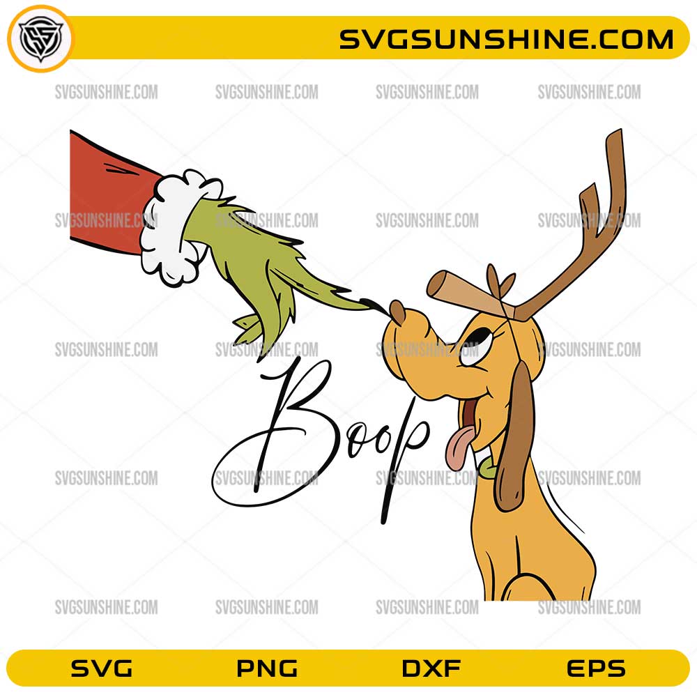 Grinch Boop Reindeer Dog SVG, Funny Christmas Grinch Max Boop SVG File