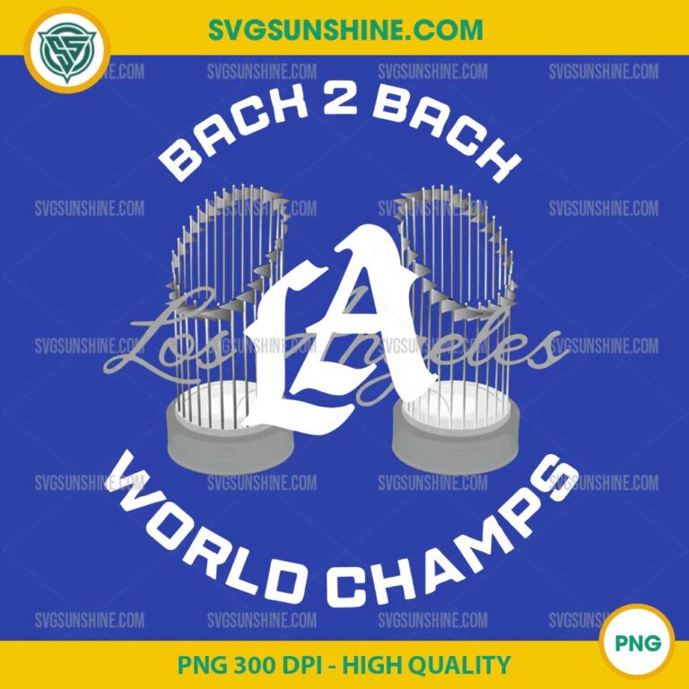 LA Dodgers Back 2 Back Champs PNG | LA Baseball Championship PNG ...