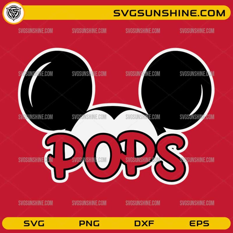 Mickey Pops SVG PNG DXF EPS, Cute Disney Pops SVG Design for Cricut and ...
