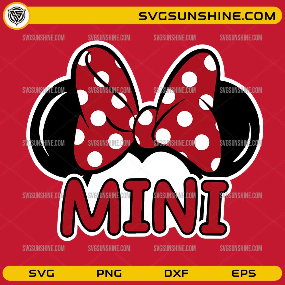 Minnie Mini SVG PNG DXF EPS, Cute Minnie Bow Mini SVG Design for Cricut ...