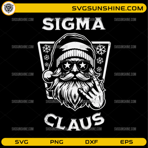 Sigma Claus SVG PNG DXF EPS, Cool Santa Sigma Face Christmas Design