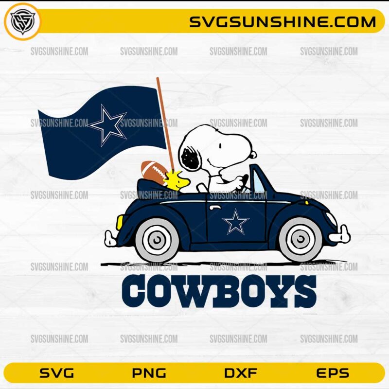 Snoopy and Woodstock Dallas Cowboys SVG, Cowboys Football Fan Art Cut File