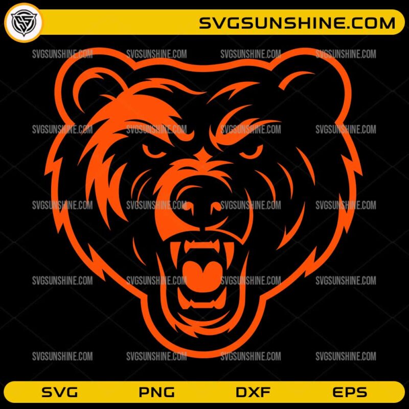 Chicago Bears SVG PNG | Angry Bear Mascot Logo Cut File Design