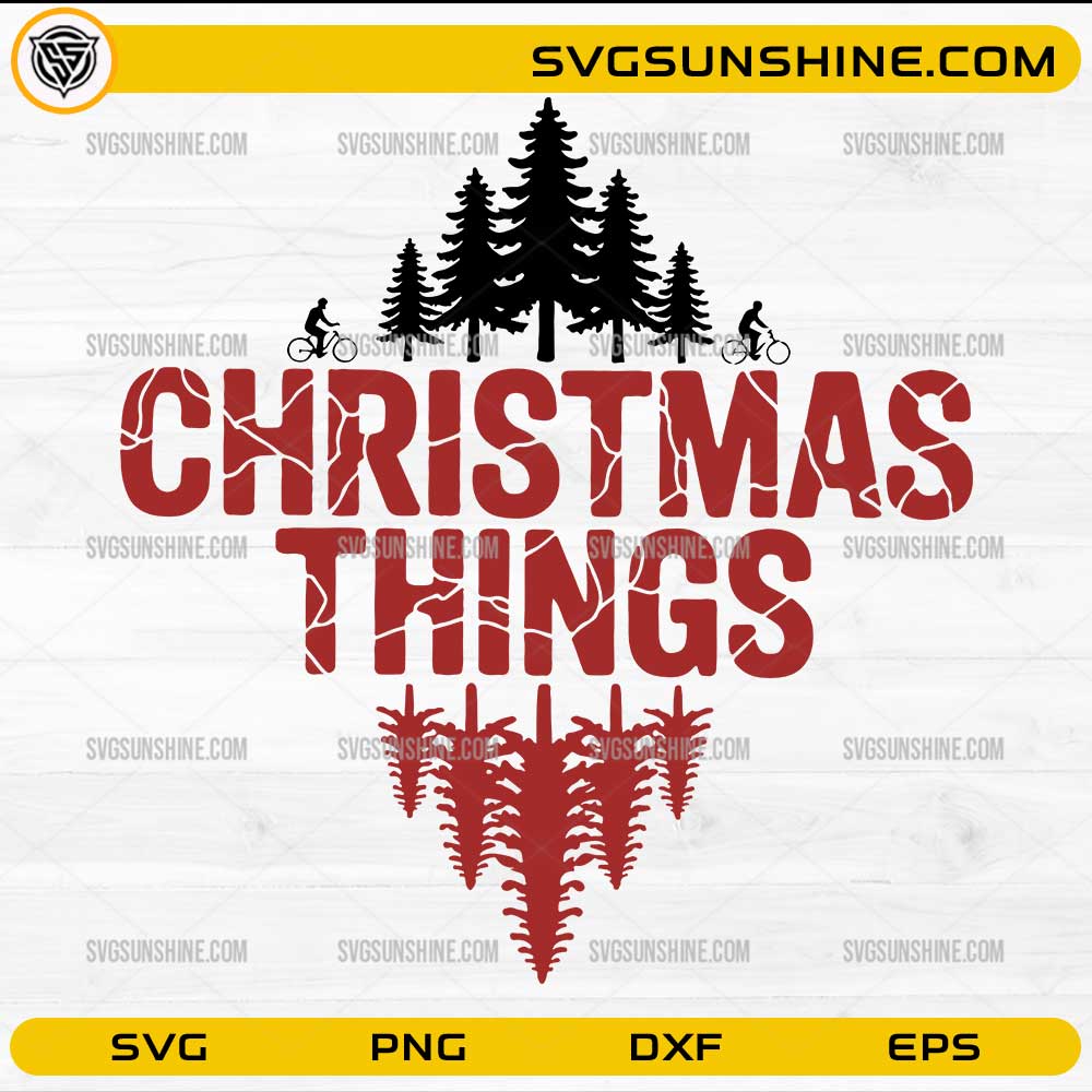 Christmas Things SVG PNG | Stranger Things Christmas Tree Silhouette Design