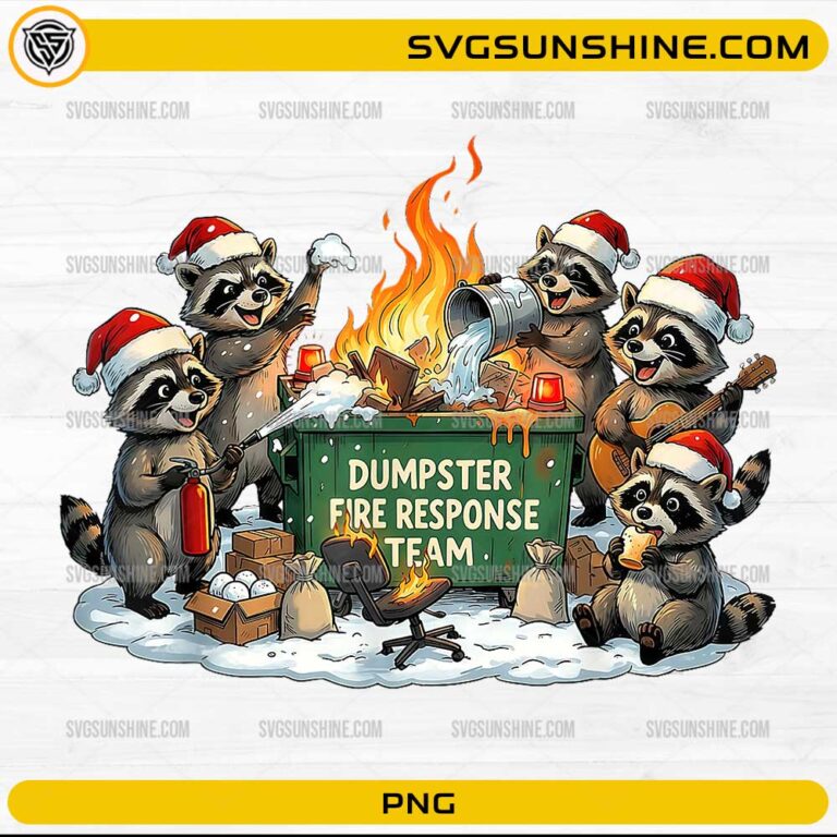 Dumpster Fire Response Team PNG | Funny Raccoon Dumpster Fire Christmas ...
