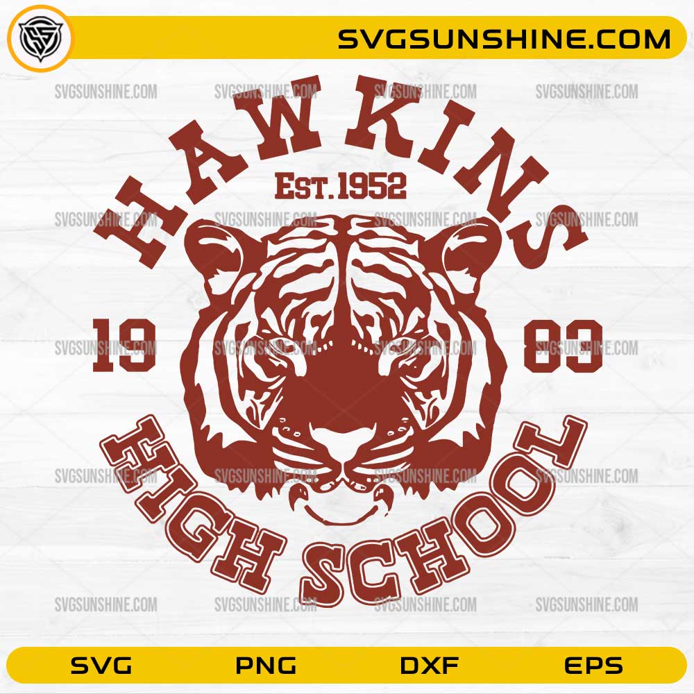 Hawkins High School Tiger SVG PNG | Stranger Things Hawkins High SVG Cut File