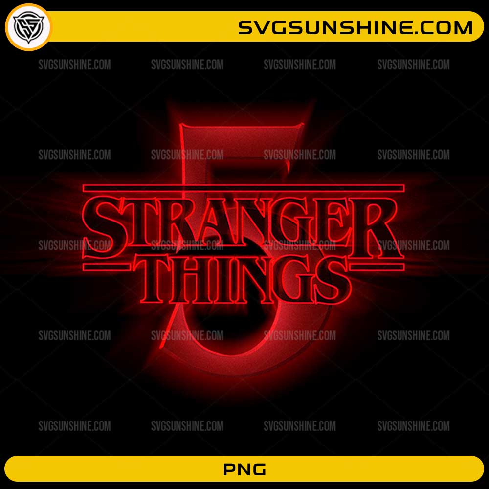 Stranger Things 5 Logo PNG | High-Quality Season 5 Red Neon Design