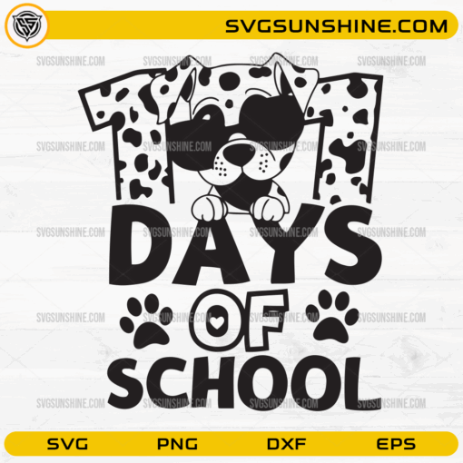 101 Days of School Dalmatian Dog SVG | Cute Dog School SVG PNG DXF EPS