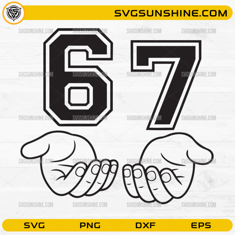 67 Hands SVG | Number 67 Hand Gesture SVG PNG DXF EPS