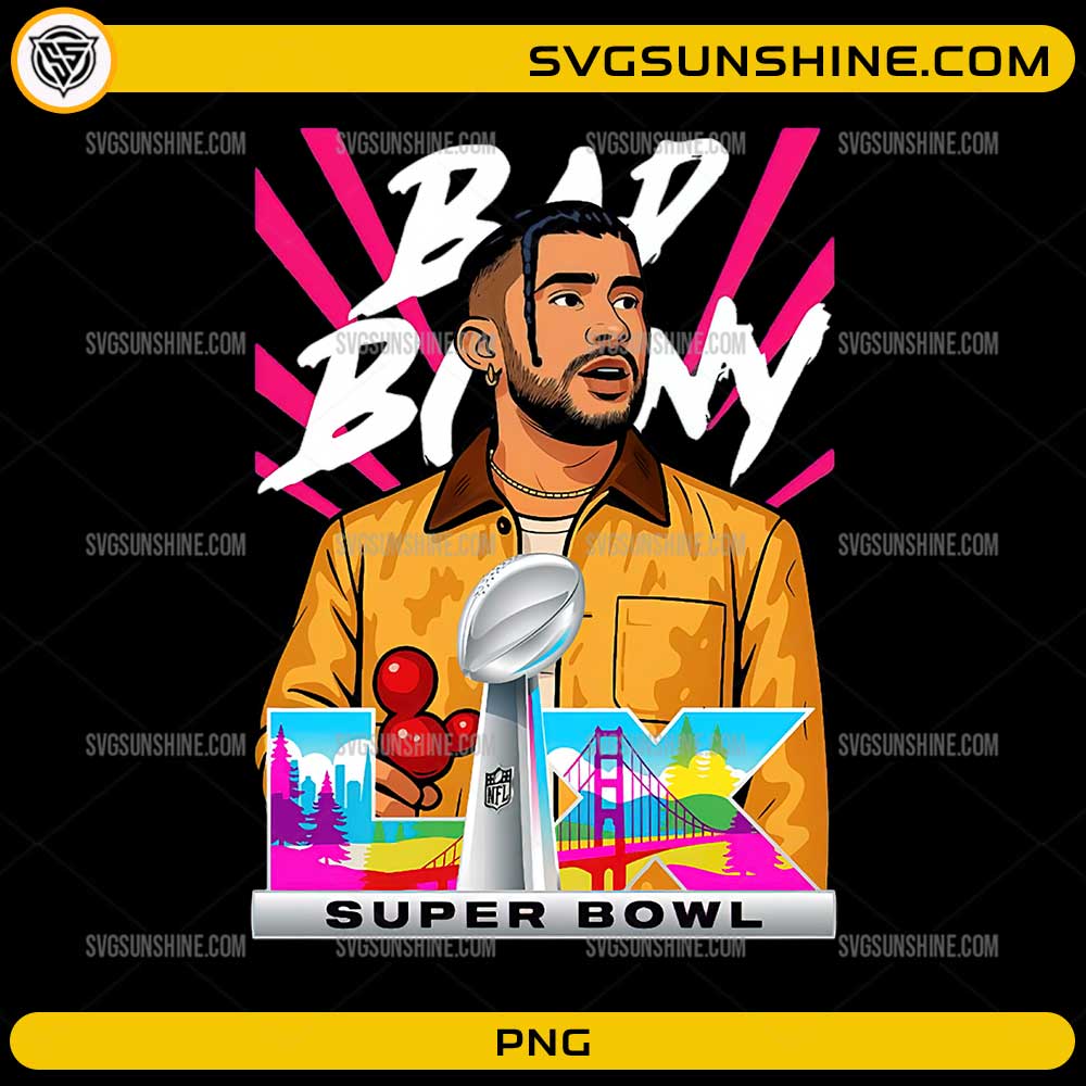 Bad Bunny Super Bowl Halftime PNG Art | Music Icon Super Bowl Digital ...