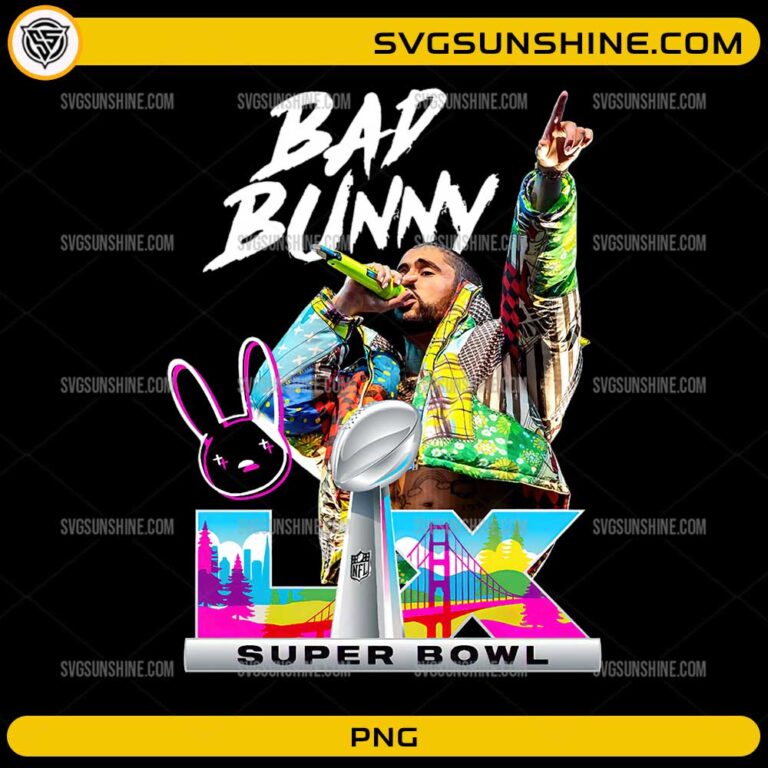 Bad Bunny Super Bowl PNG | Bad Bunny Halftime Show LX PNG Digital Design