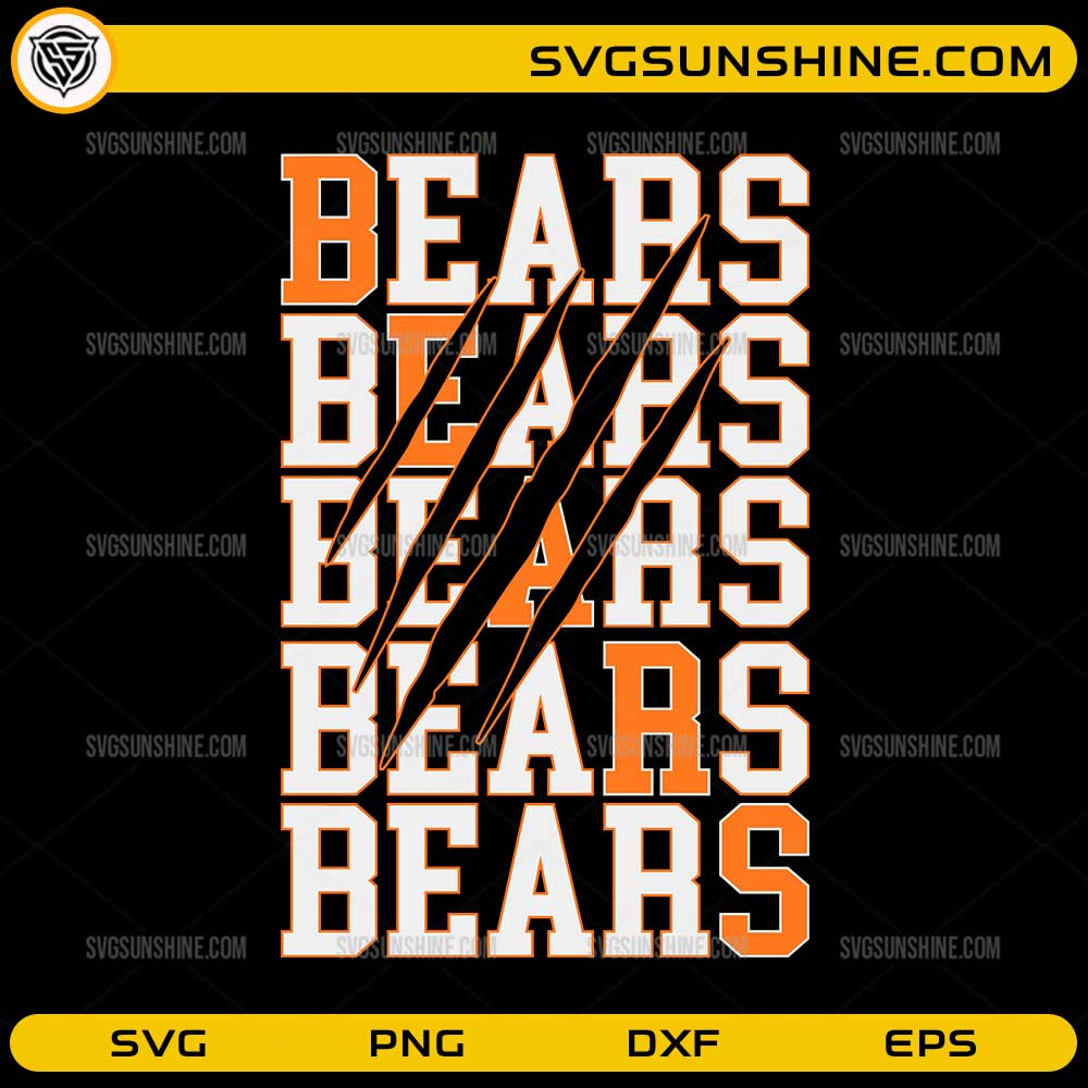 Chicago Bears Claw Bears SVG – Stacked Bears Football Vector Design