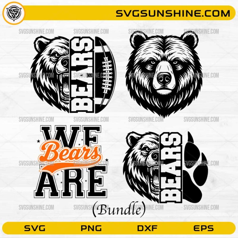 Chicago Bears SVG Bundle – Bears Football Mascot & Quote Cut Files
