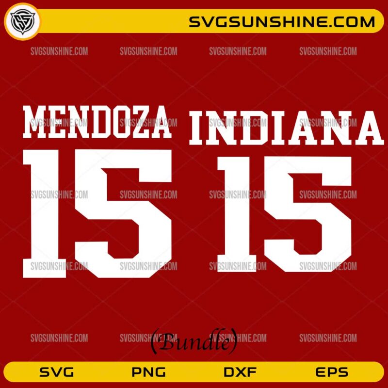 Fernando Mendoza Indiana Hoosiers 15 SVG Bundle | Mendoza Indiana 15 ...