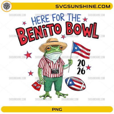Here For The Benito Bowl 2026 Frog Puerto Rican Flag PNG | Bad Bunny ...