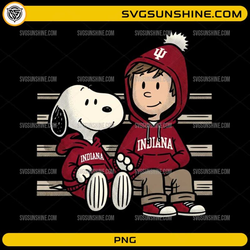 Snoopy Indiana Hoosiers PNG – Cozy Cartoon Indiana Hoodie Design