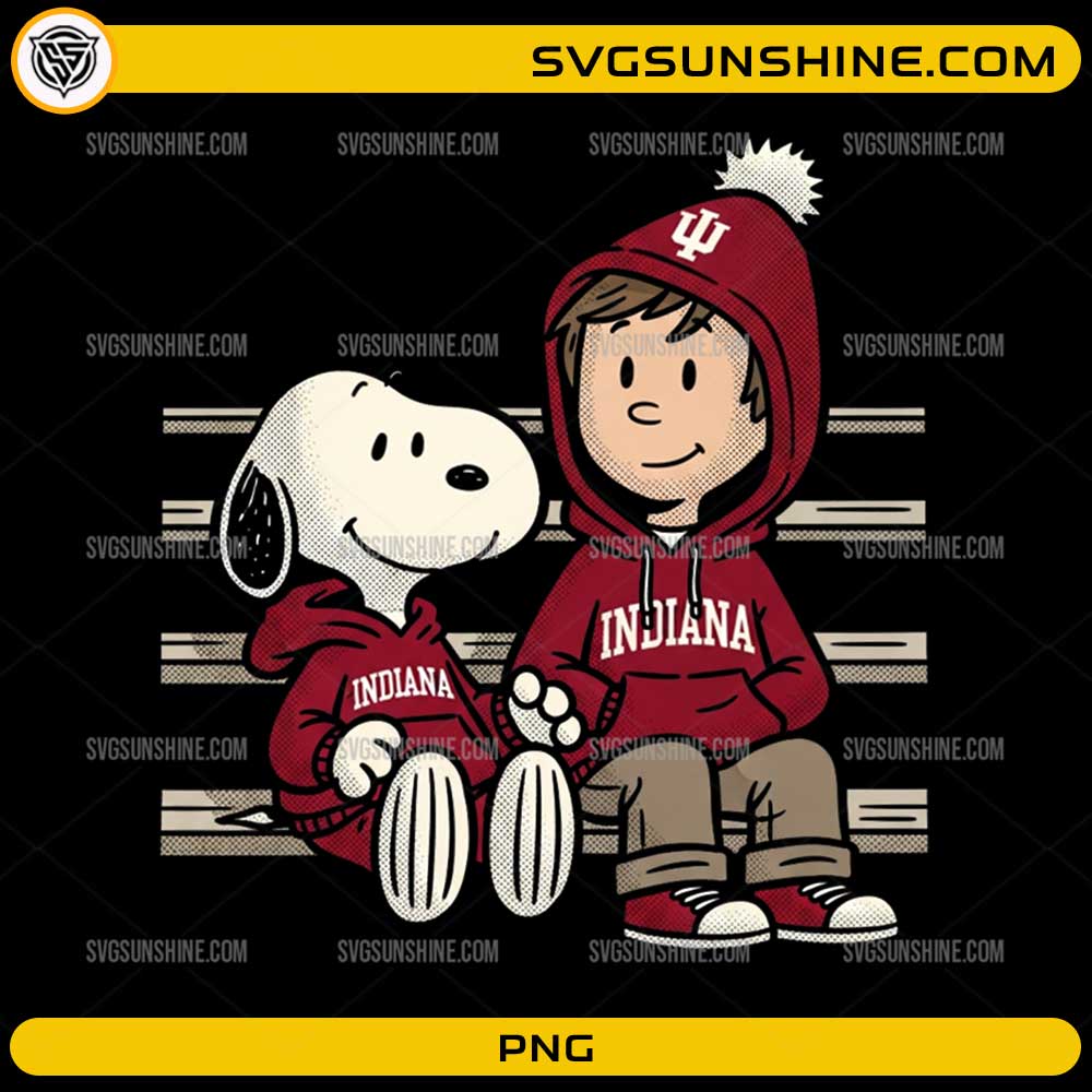 Snoopy Indiana Hoosiers PNG – Cozy Cartoon Indiana Hoodie Design