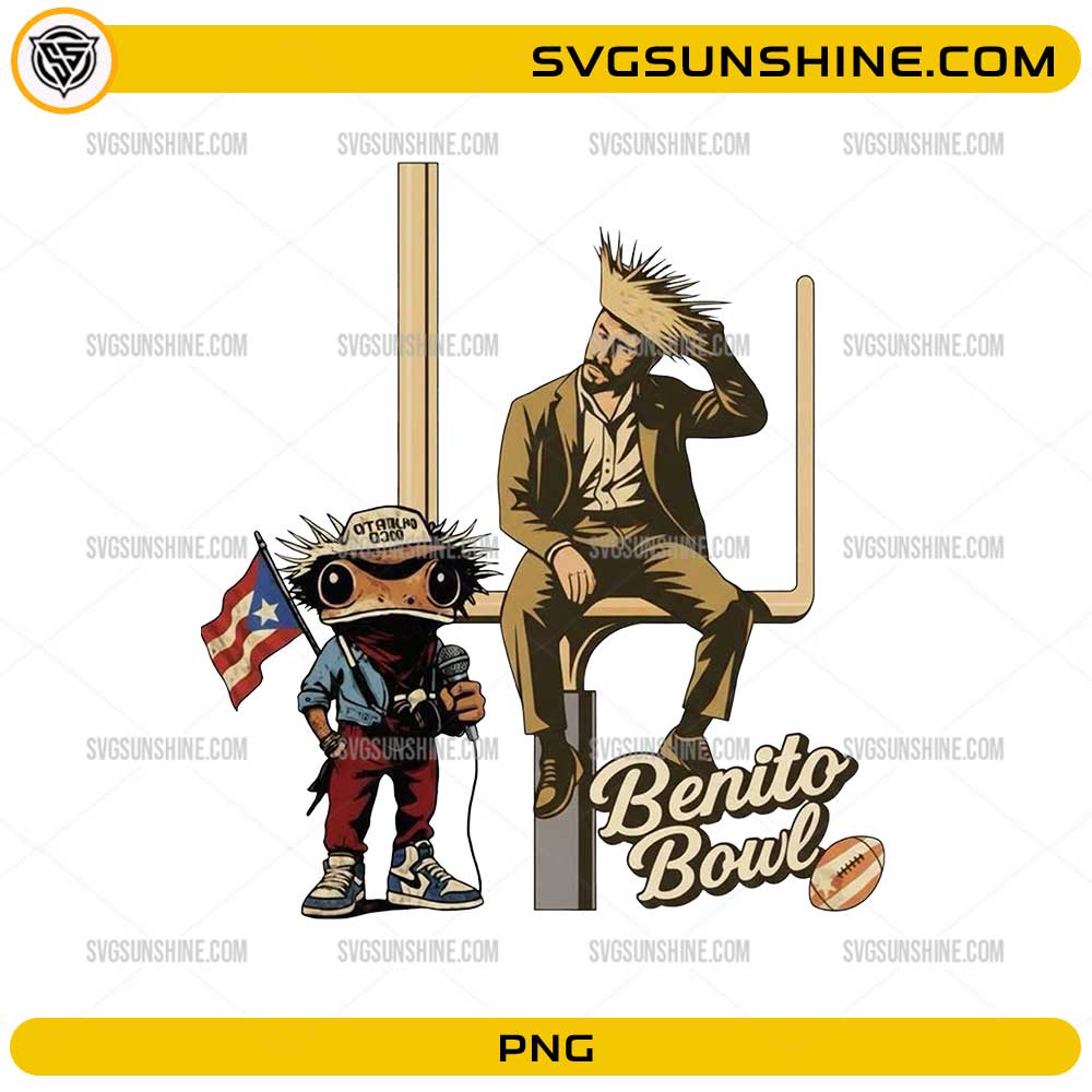 Benito Bowl PNG | Funny Bad Bunny Frog Puerto Rican Flag PNG