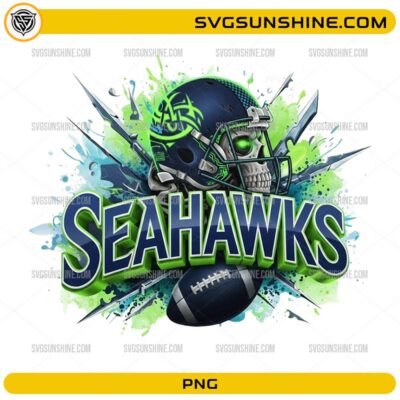 Seattle Seahawks Skull Football PNG | Seahawks Street Art Helmet PNG Design