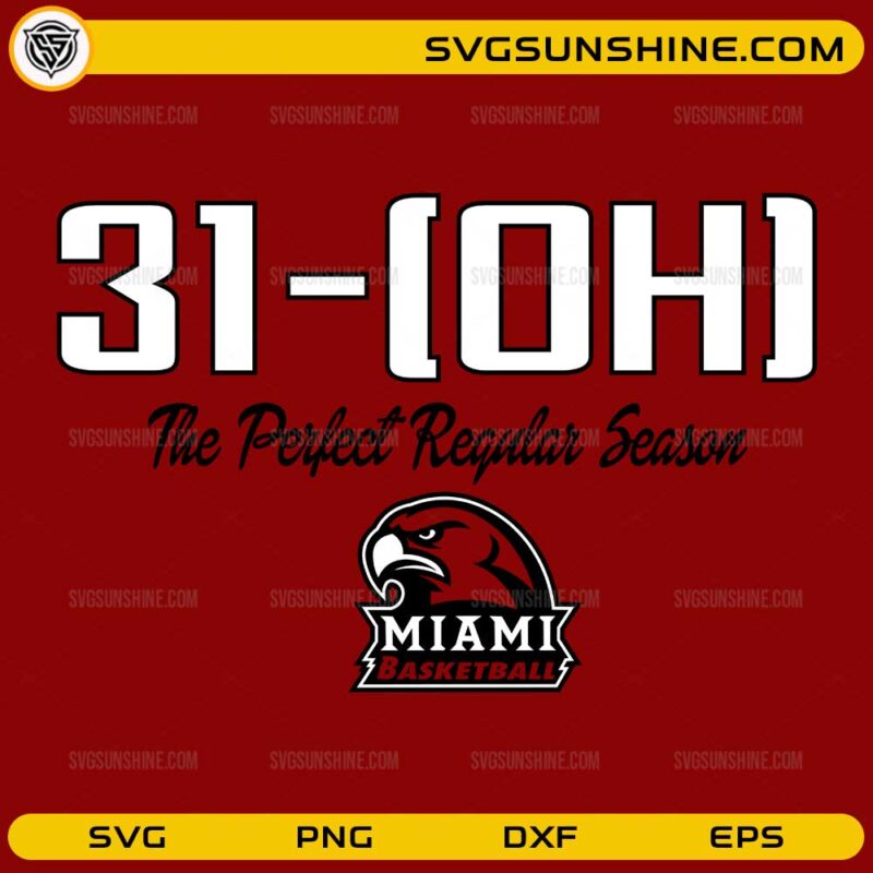 31-0 (OH) Miami RedHawks Basketball SVG – Championship Season Design