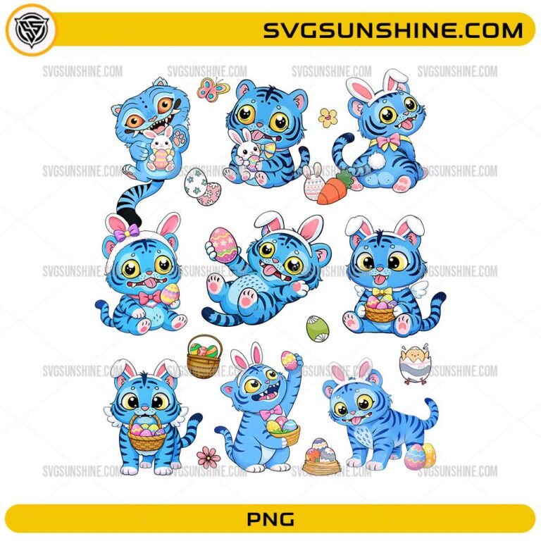 Derpy Tiger Easter Bunny PNG – KPop Demon Hunters Blue Cat Easter ...