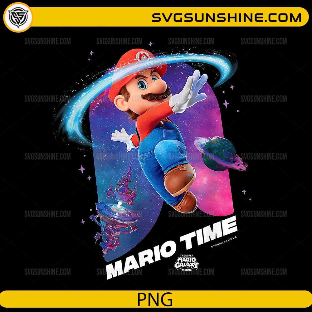 Mario Time PNG – The Super Mario Galaxy Movie Design
