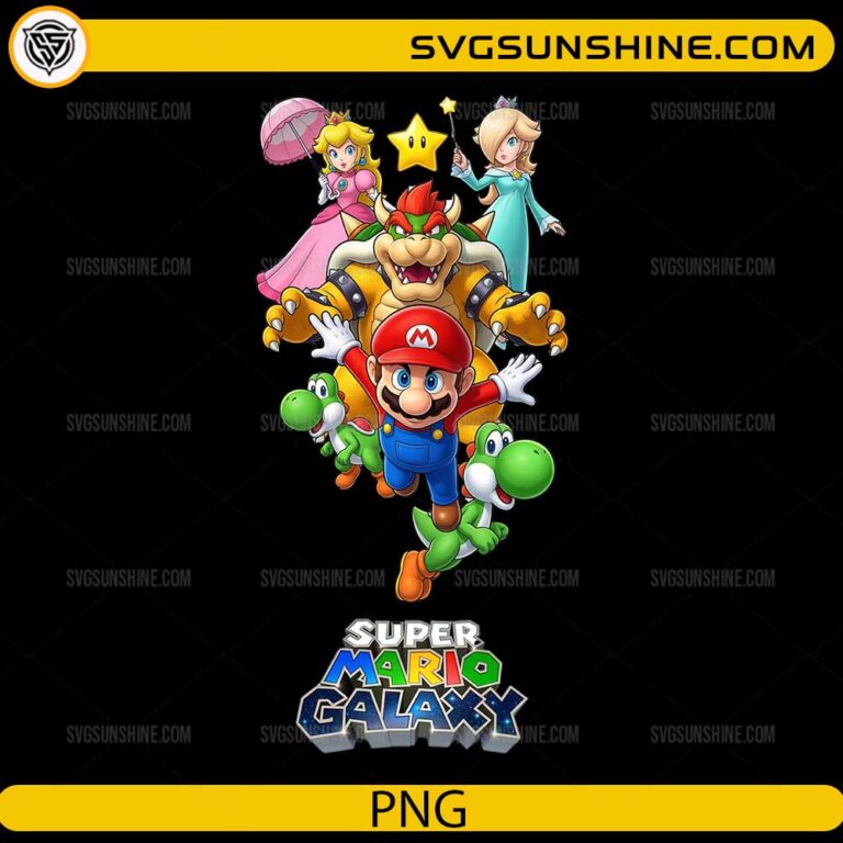 Super Mario Galaxy Characters PNG – Mario Yoshi Peach Bowser Design