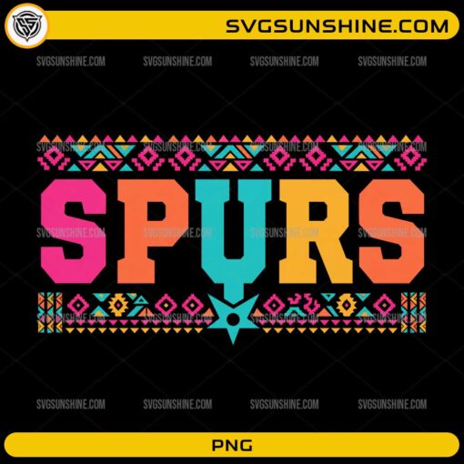 Spurs SVG PNG – Colorful Aztec San Antonio Basketball Design